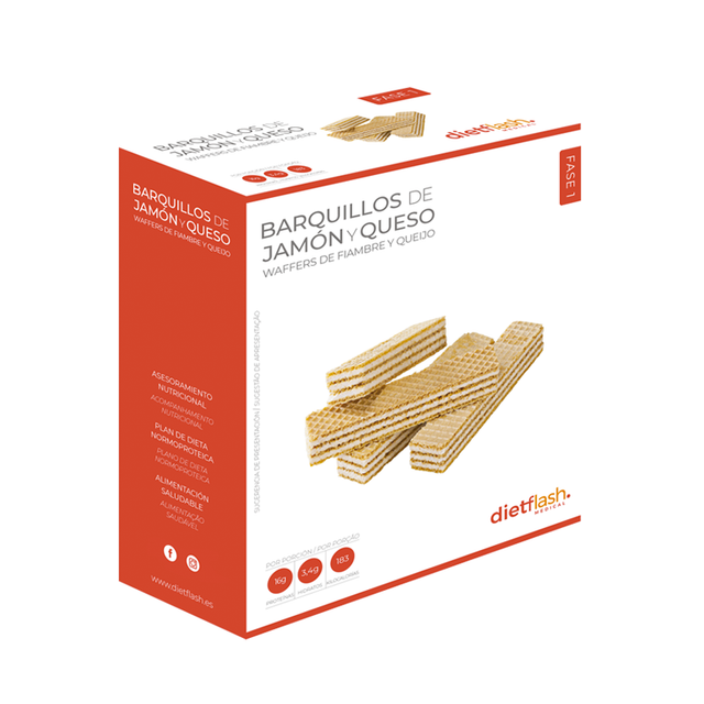 Barquillos de Jamón y Queso DietFlash | Snack bajo en carbohidratos ...