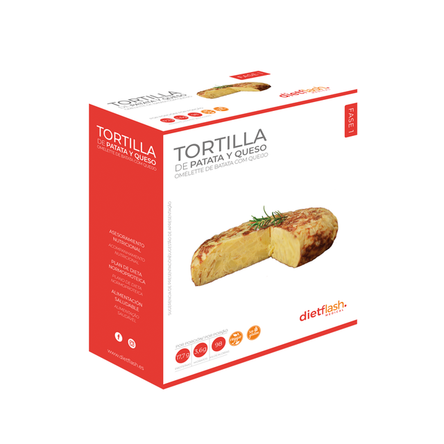 Tortilla Patatas y Queso – Fase 1, 18g proteína, 105 kcal – Dietflash ...